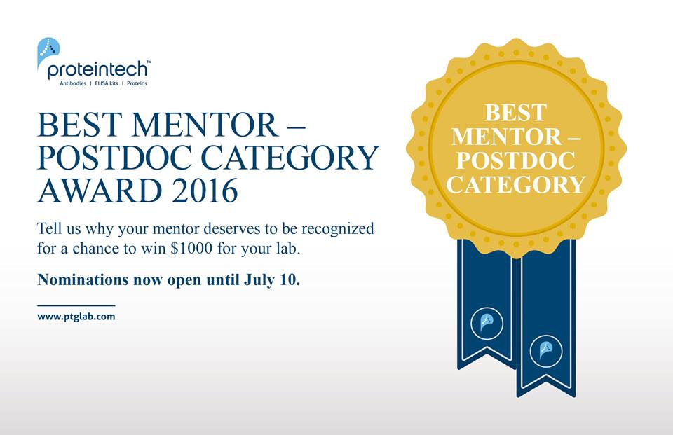 Best Mentor - PostDoc Category Award 2016